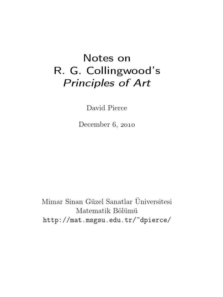 Collingwood Art | Download Free PDF | Consciousness | Reason