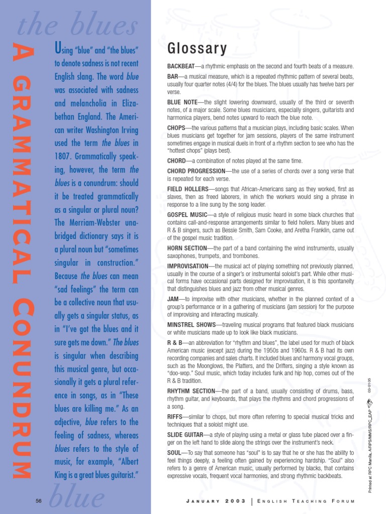 Blues - Glossary | PDF | Blues | Rhythm And Blues