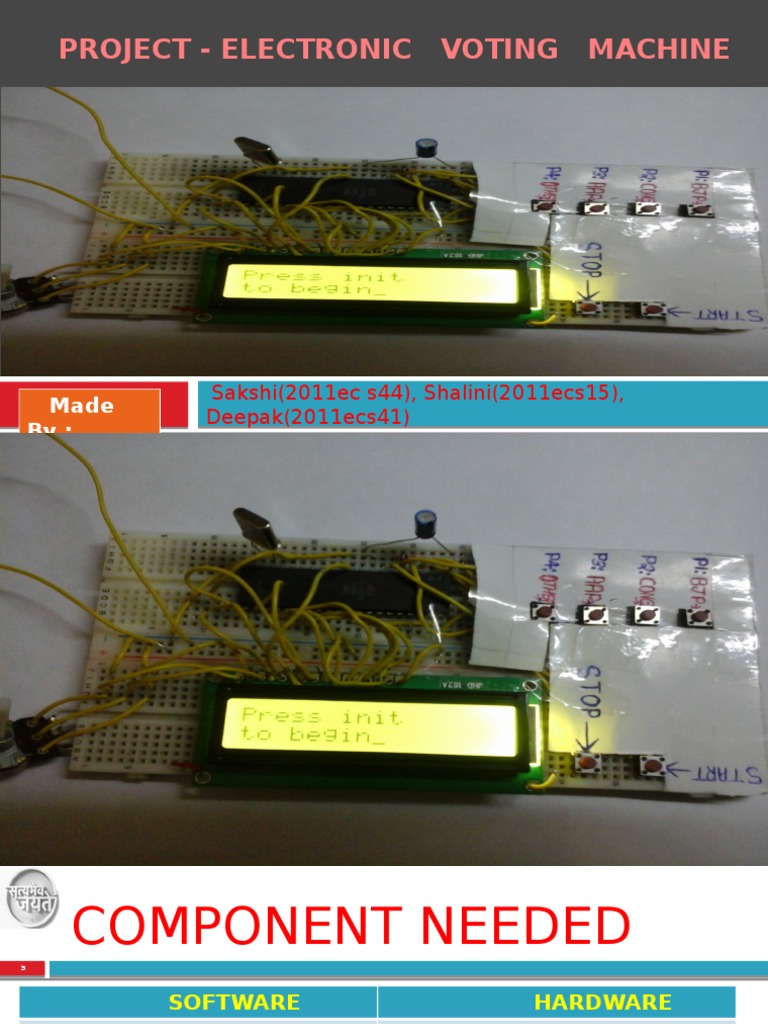 Project - Electronic Voting Machine: Made by | PDF | Computers