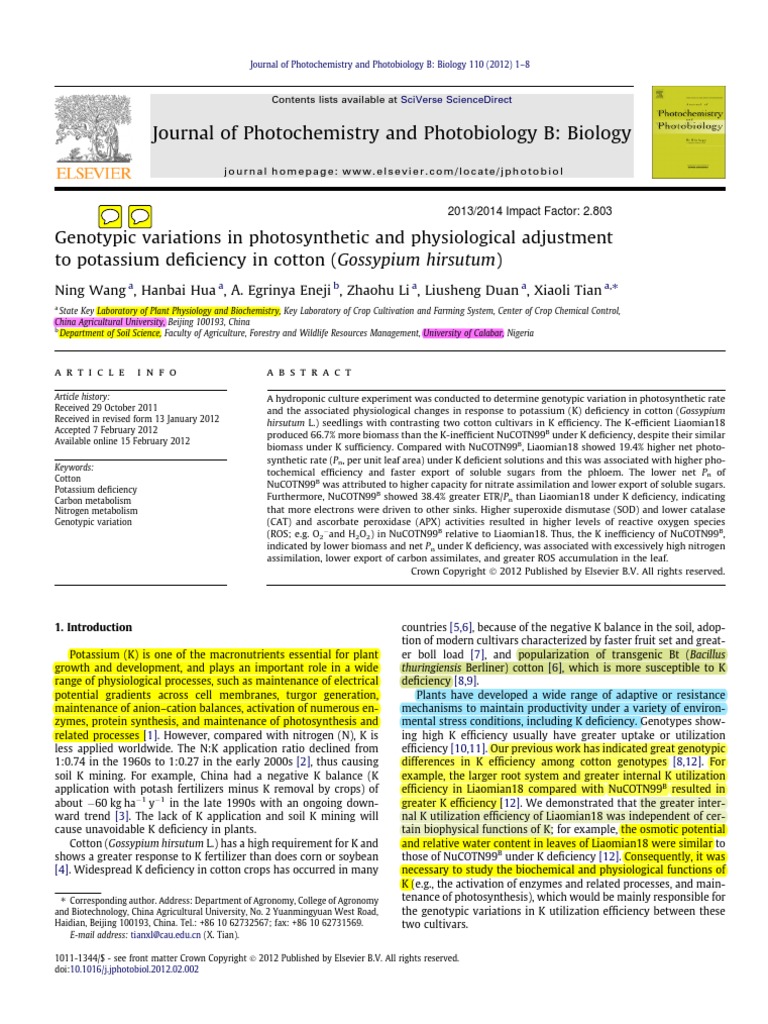 Journal of Photochemistry and Photobiology B: Biology | PDF ...