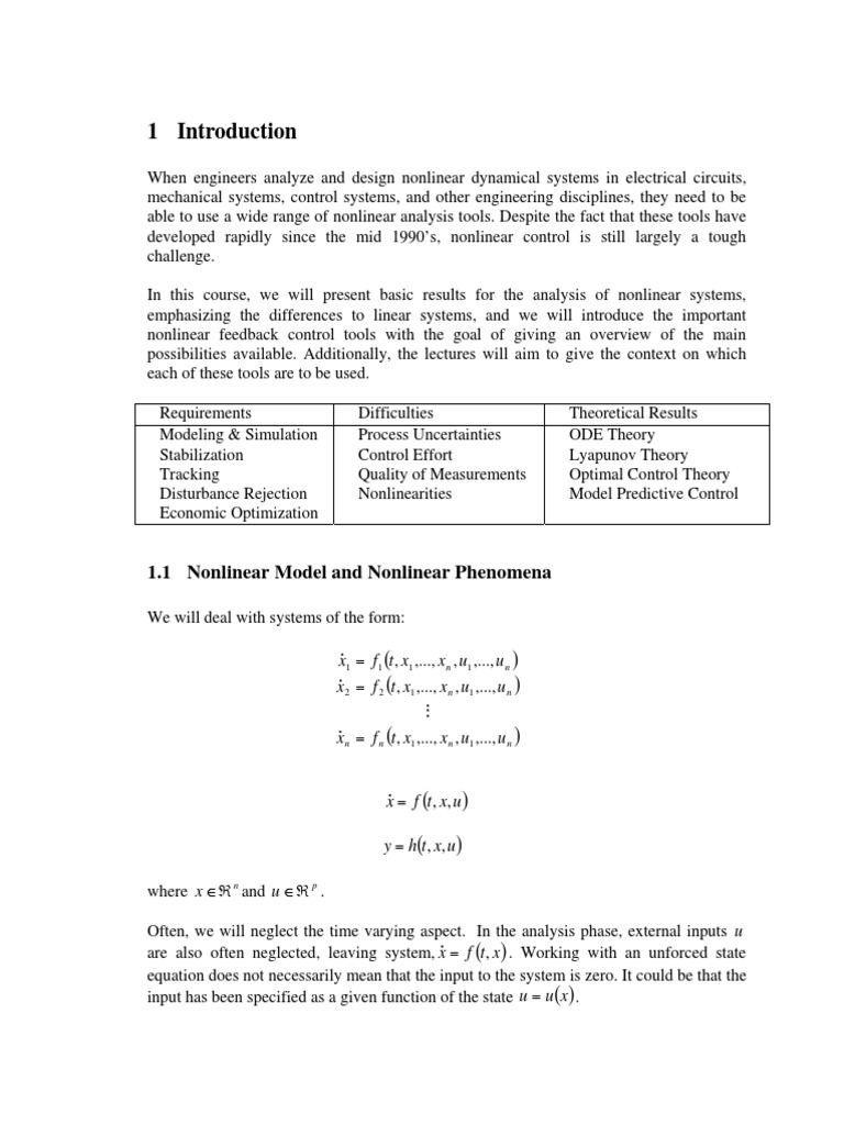 1.1 Nonlinear Model and Nonlinear Phenomena: U U X X T F X U U X X T F ...