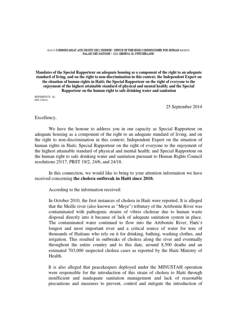 SR Allegation Letter 2014 | PDF | United Nations Stabilisation Mission ...