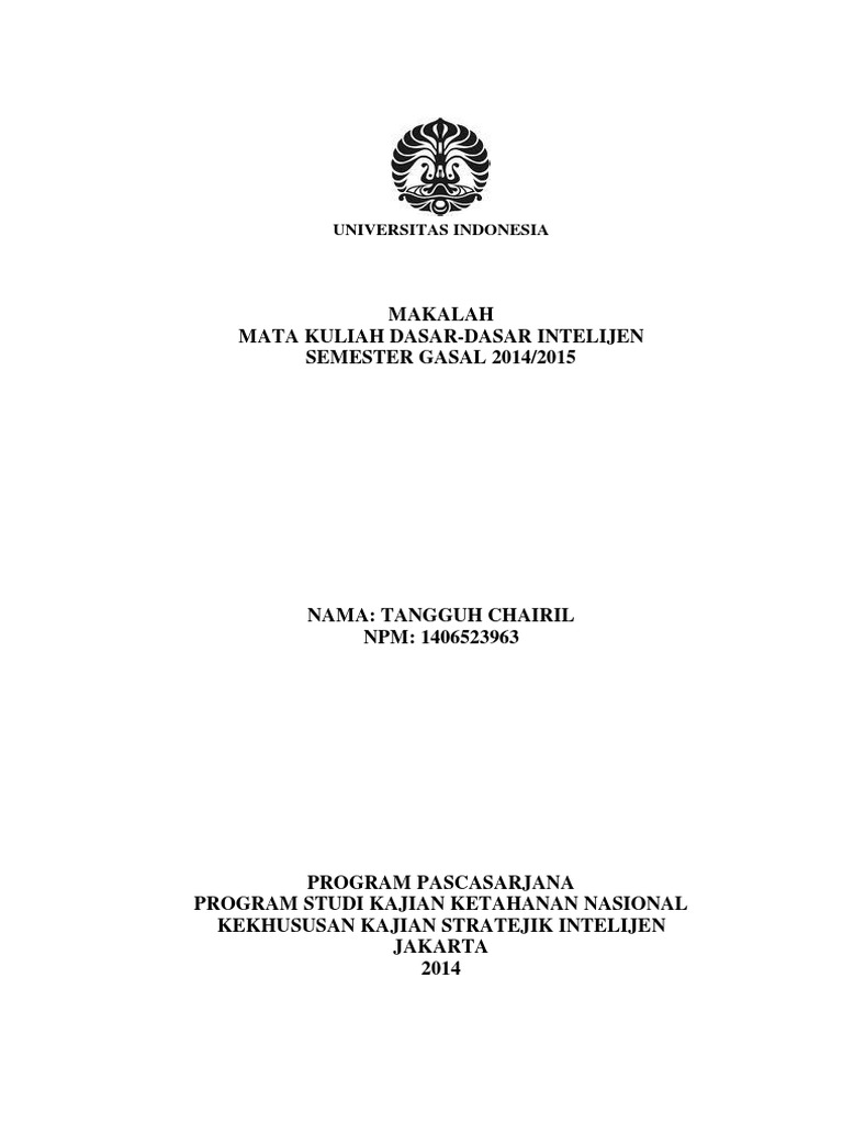 Dasar-Dasar Intelijen Global | PDF
