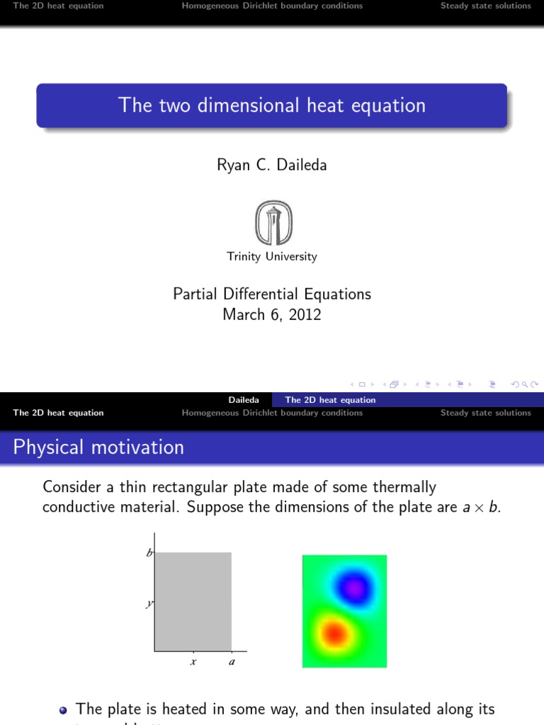 The Two Dimensional Heat Equation Lecture 3 6 Short | PDF | Boundary ...