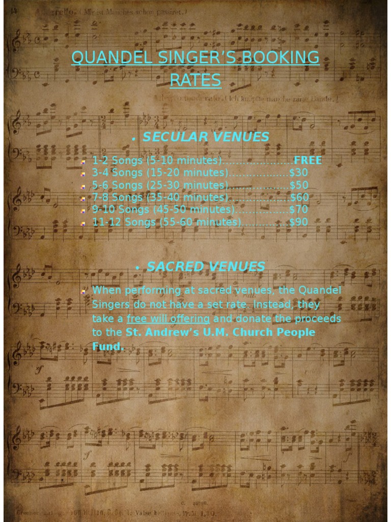 Quandel Singers Rates | PDF