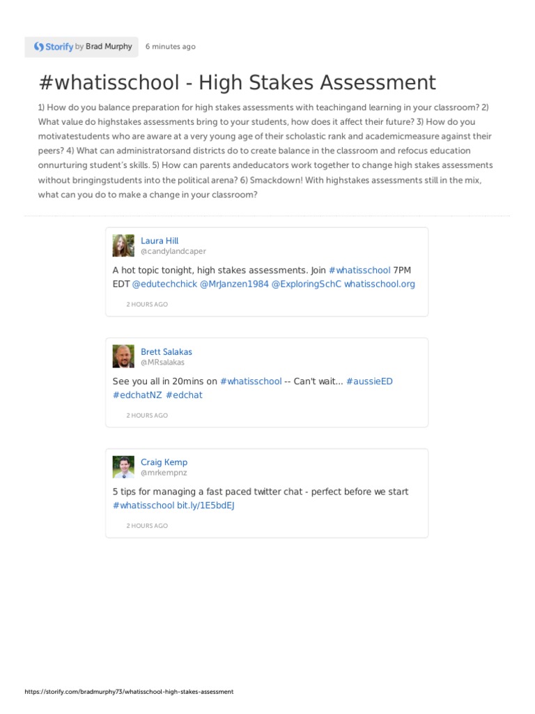 High Stakes Assessment Discussion | PDF | Test (Assessment ...