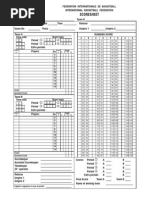 FIBA Basketball Scoresheet Template | PDF | Referee | Games Of Physical ...