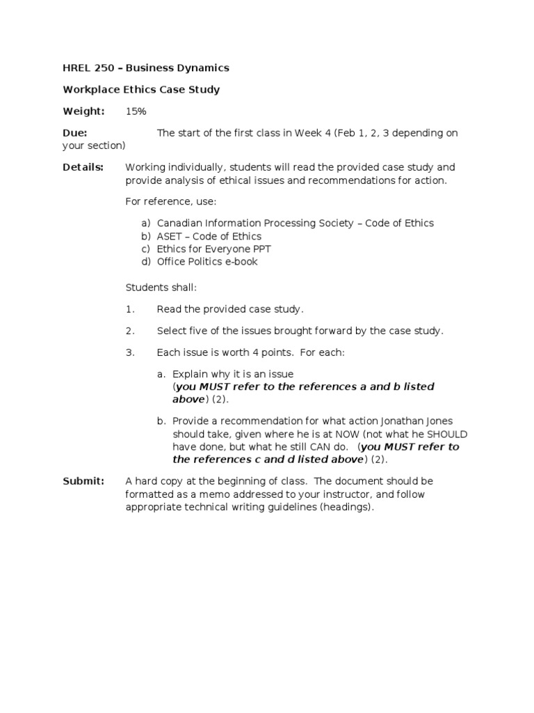 Assignment - Ethics Case Study | PDF | Business