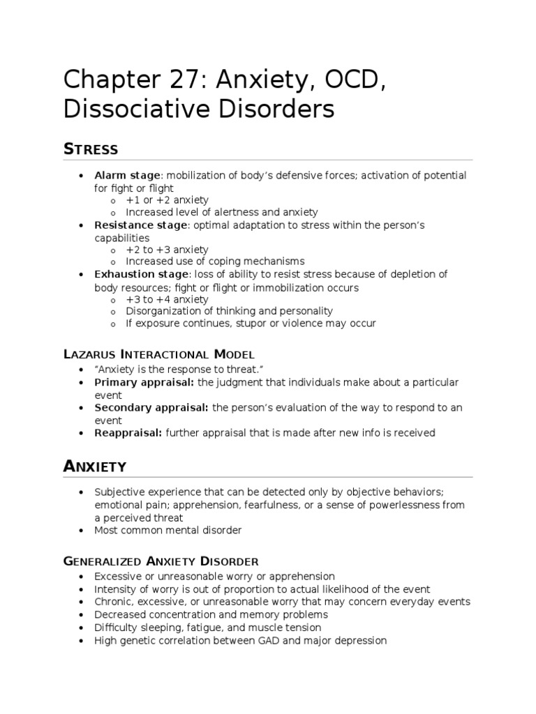 Chapter 27 - Anxiety-Related, Obsessive-Compulsive, Trauma and Stressor ... Chapter 27 - Anxiety-Related, Obsessive-Compulsive, Trauma and Stressor ...
