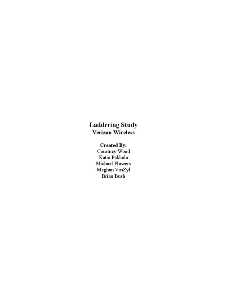 Laddering Study: Verizon Wireless | Download Free PDF | Interview ...