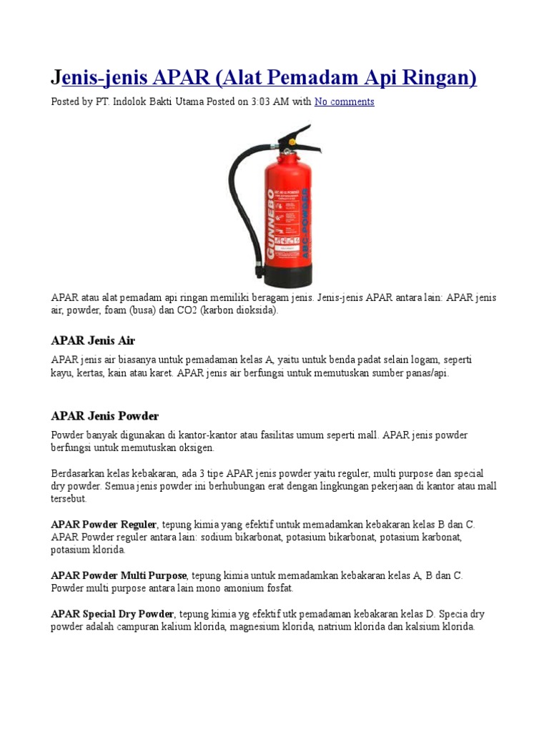 Jenis Jenis Apar | PDF
