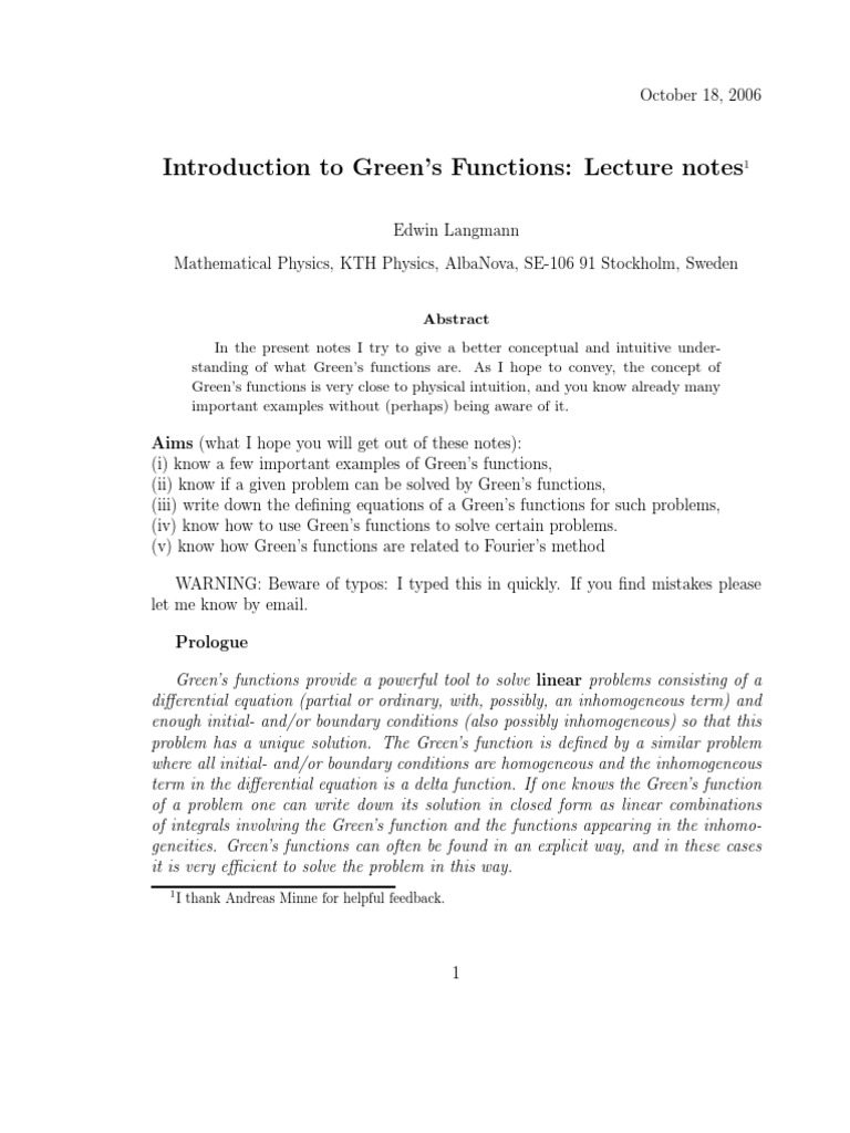 Green Theorem | PDF | Green's Function | Ordinary Differential Equation