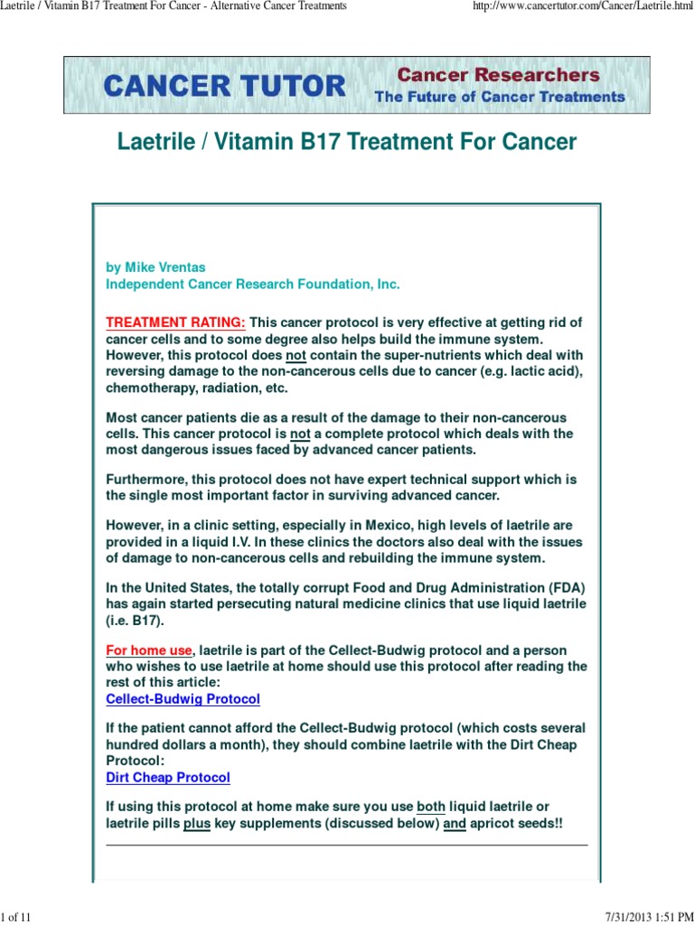 Laetrile _ Vitamin B17 Treatment for Cancer - Alternative Cancer ...
