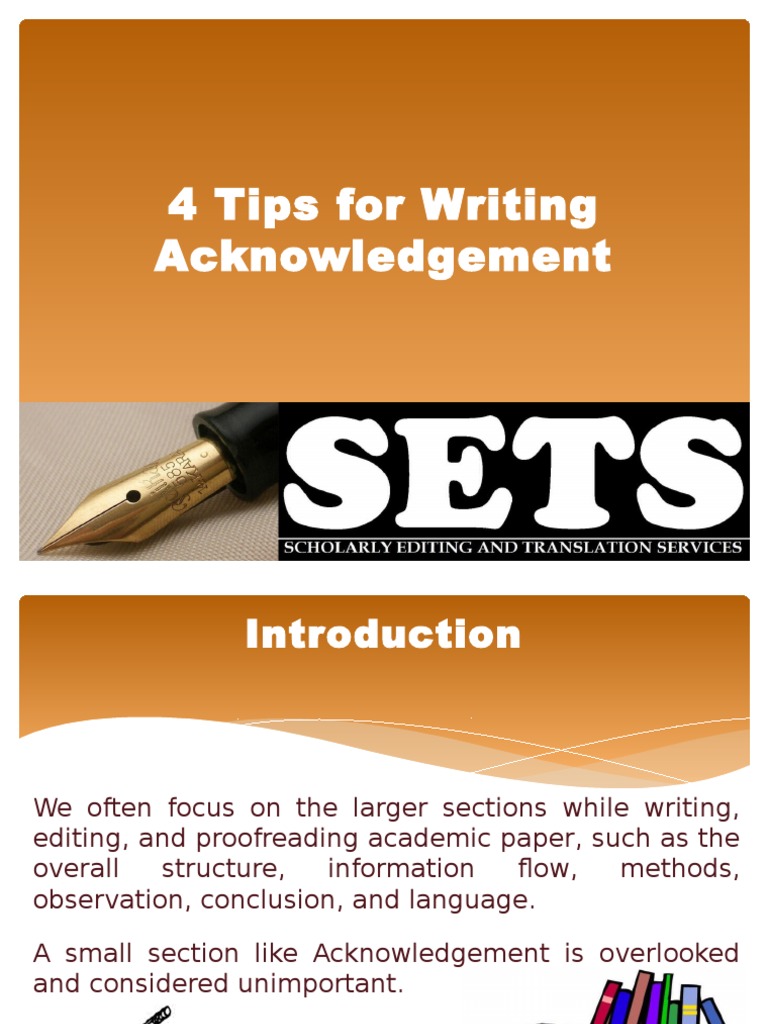 4 Tips For Writing Acknowledgement