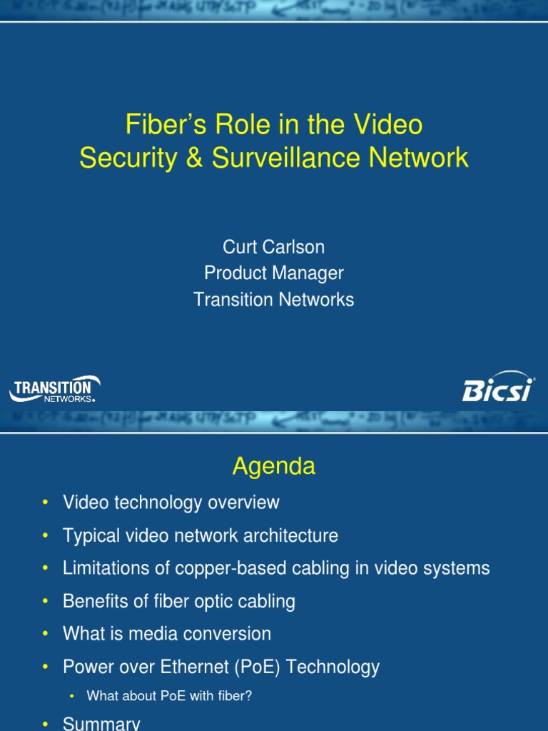 Fiber Optics in Video Surveillance Systems | PDF | Video | Ethernet