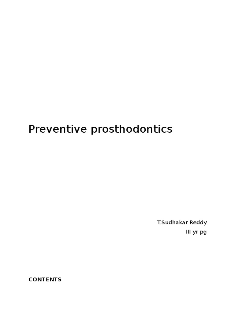 Preventive Prosthodontics | Download Free PDF | Dental Implant | Dentures