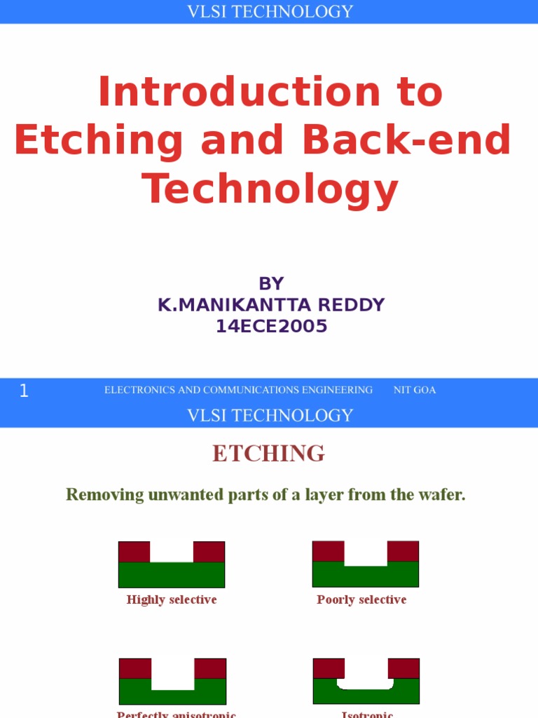 Etching and Metallization in VLSI | PDF