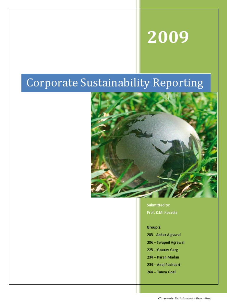 Corporate Sustainability Reporting | PDF | Sustainability | Stakeholder ...