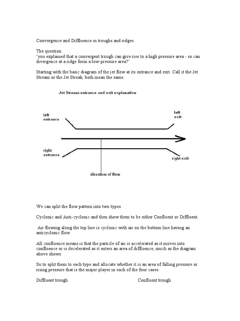 Convergence and Diffluence in Weather Patterns | PDF | Trough ...