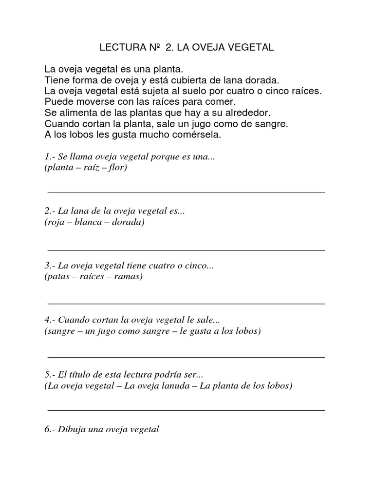Lectura N2 La Oveja Vegetal Pdf