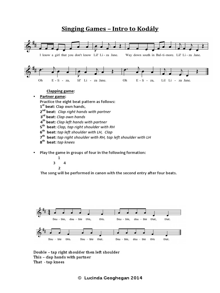 Kodaly Singing Games | PDF | Sports | Leisure