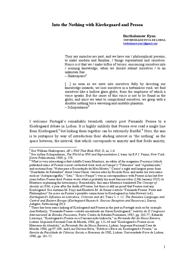 Philosophical Explorations of 'Nothing' | PDF | Søren Kierkegaard | Poetry