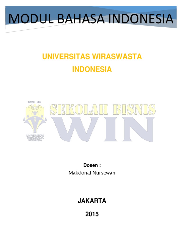 Modul Bahasa Indonesia Uwin p112 | PDF