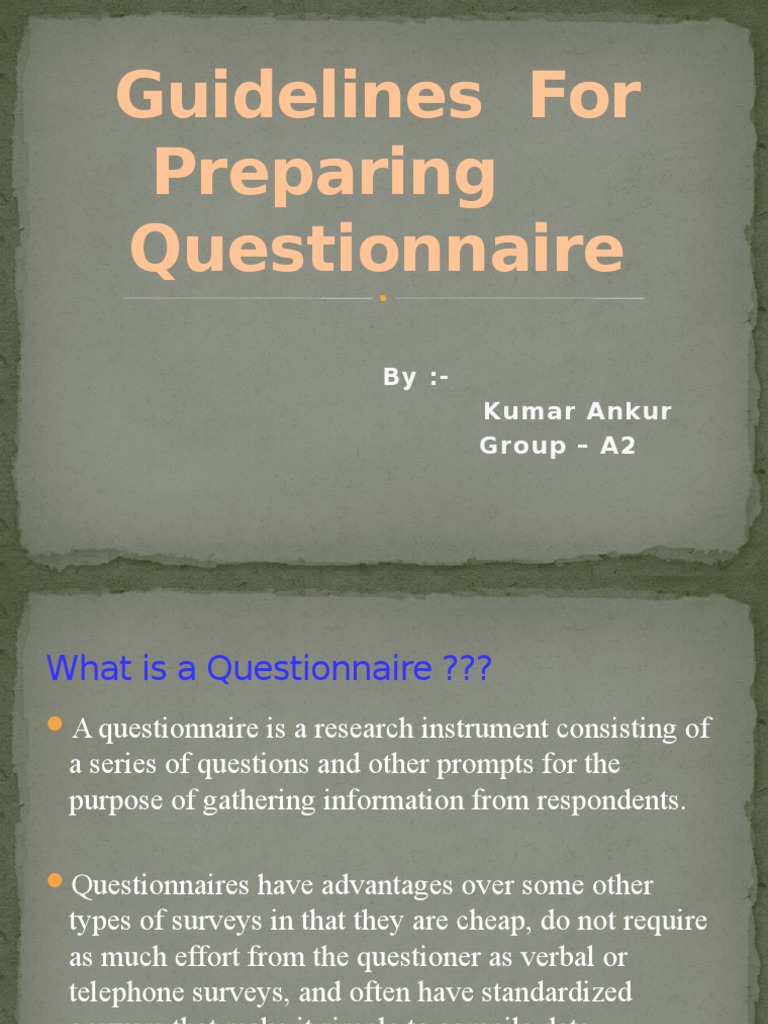 Guidelines For Preparing Questionnaire-Presentation | PDF