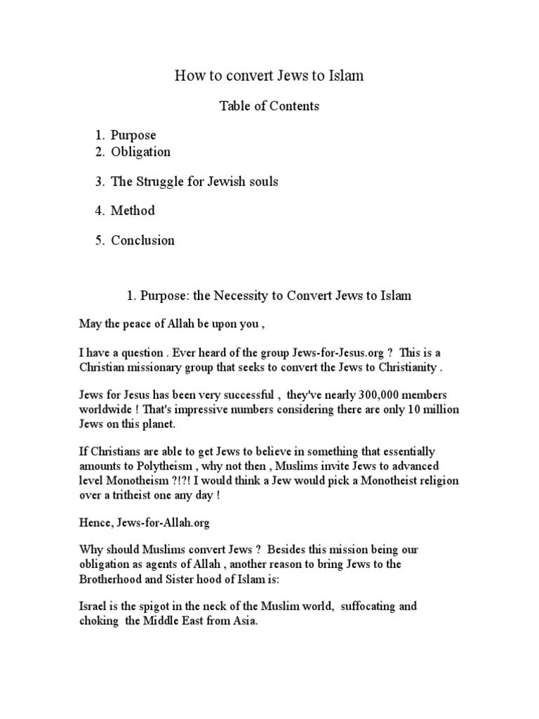 Converting Jews To Islam | PDF | Muhammad | Religious Conversion