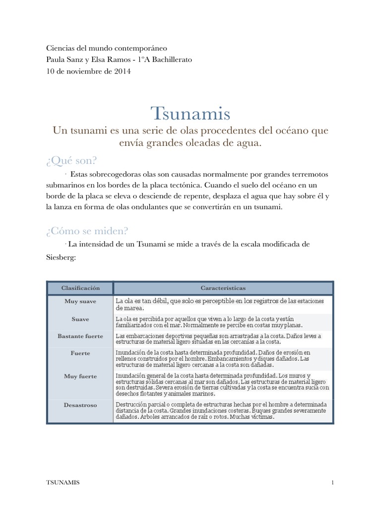 Información sobre Tsunamis para Niños | PDF | Tsunami | Desastres naturales