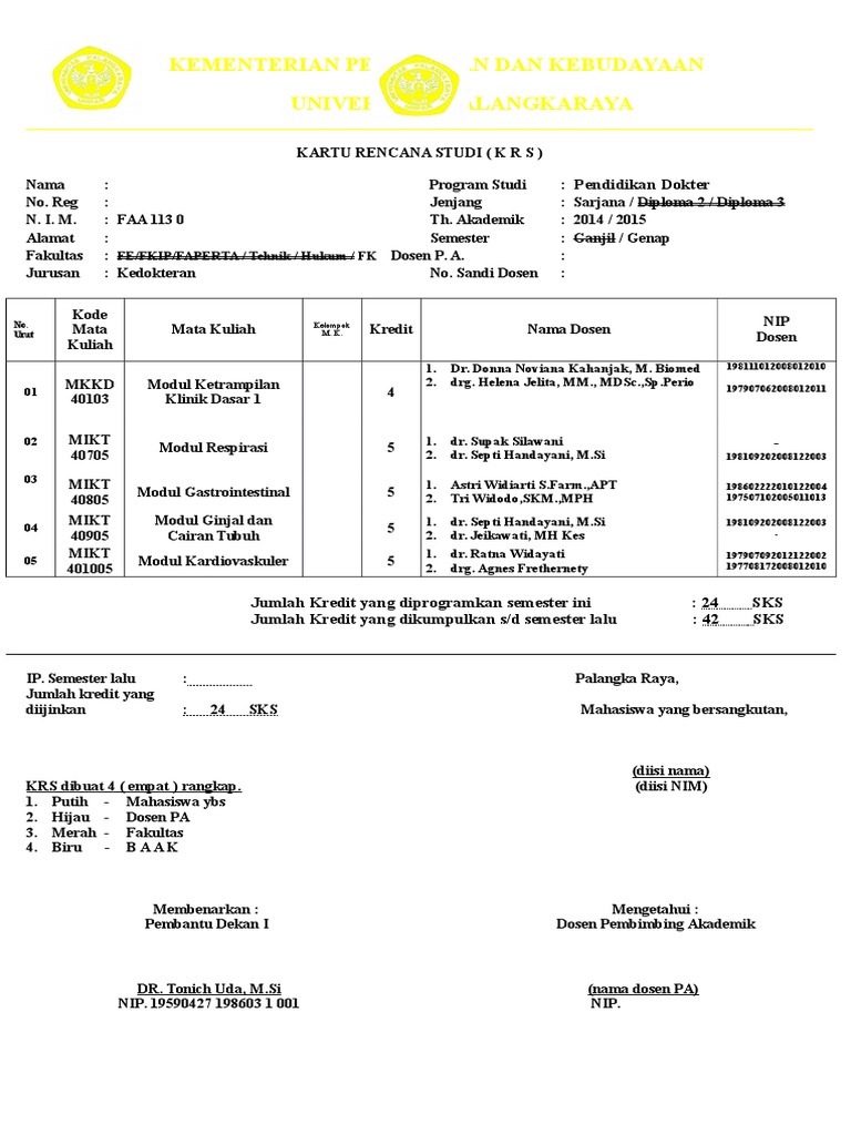KRS UNPAR Default Smt. 4 | PDF | Kesehatan Holistik | Sains & Matematika
