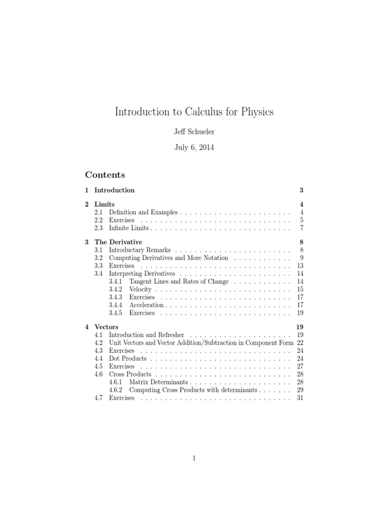 Calculus Primer for Physics Students | PDF | Derivative | Integral
