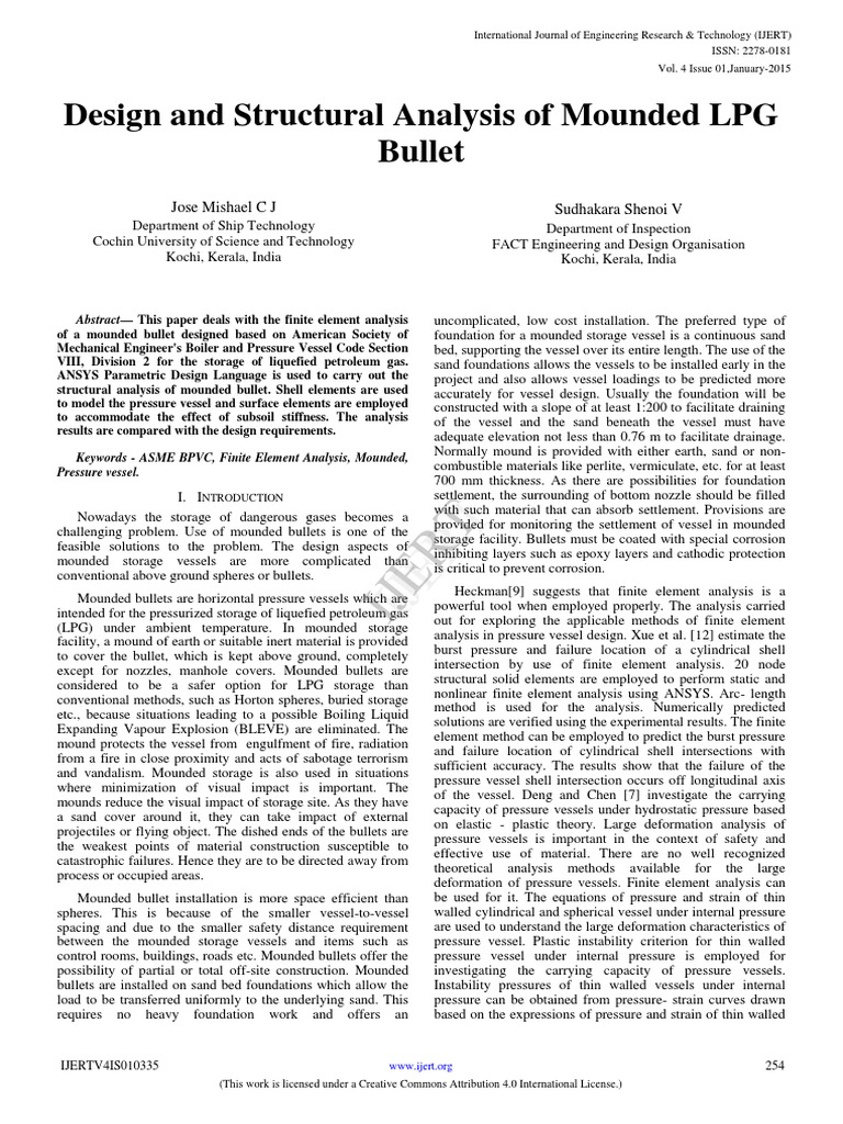 01 LPG Mounded Bullet | PDF | Stress (Mechanics) | Liquefied Petroleum Gas