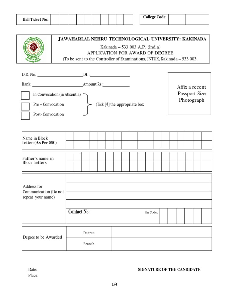 JnTuk Od Application | PDF | Government | Business