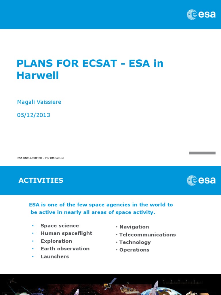Plans For ECSAT - ESA in Harwell | PDF | European Space Agency ...