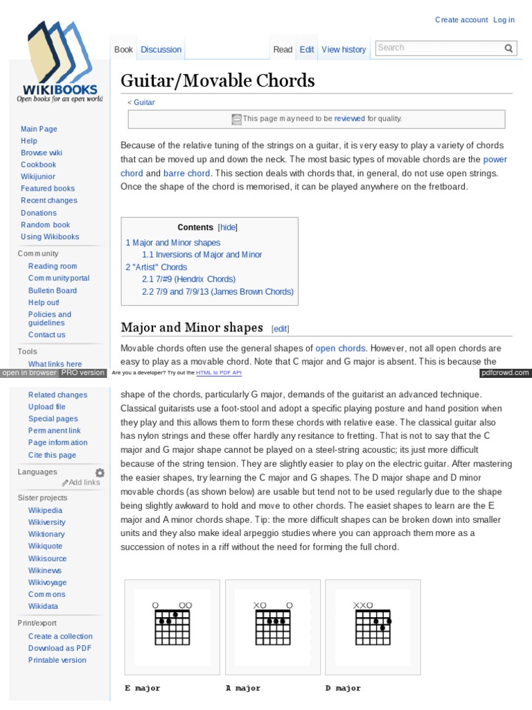 Guitar Movable Chords | PDF | Guitars | Chord (Music)