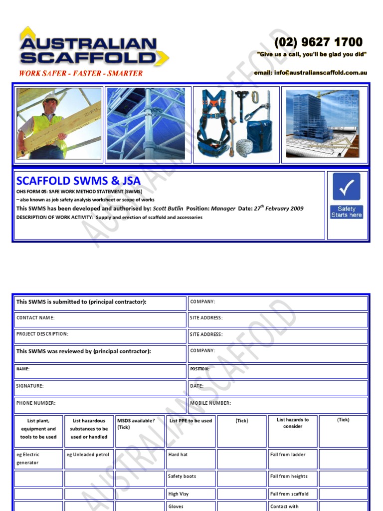 Scaffolding JSA | PDF