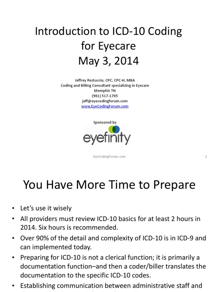 Icd 10 Training For Optometry Pdf Diabetes Mellitus Electronic