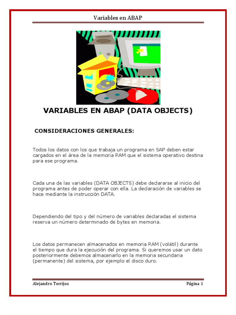 SAP: Variables en ABAP | PDF | Variable (informática) | Programa de computadora