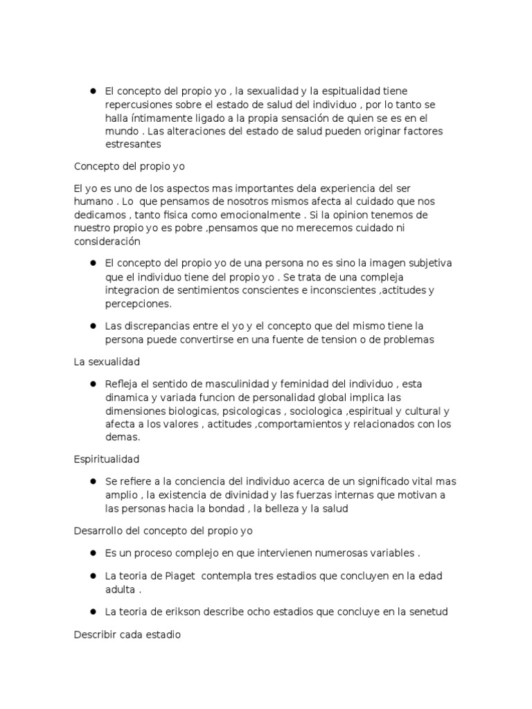 El Concepto Del Propio Yo | PDF | Socialización | Adultos