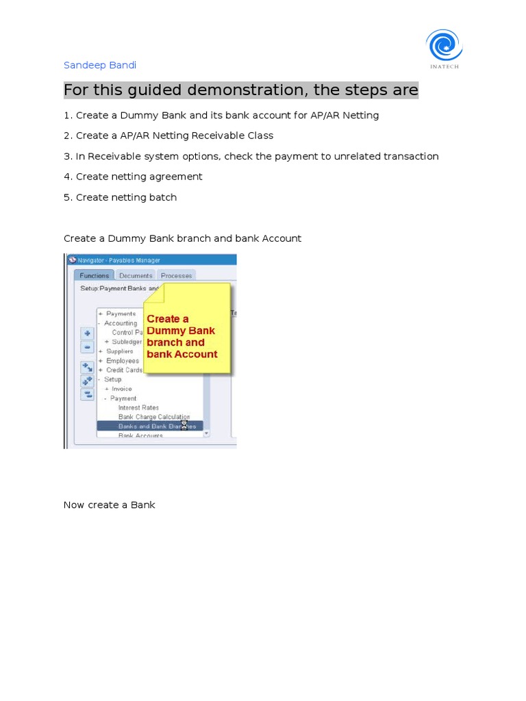 AP-AR Netting Setup | PDF