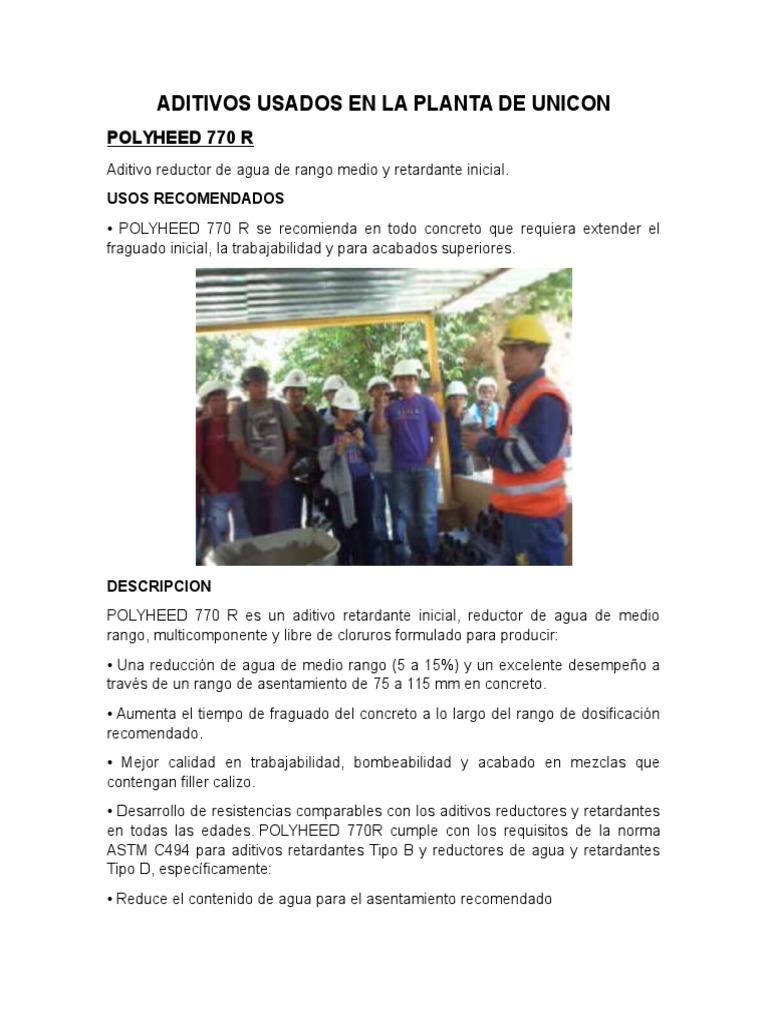 Aditivos | PDF | Hormigón | Cemento