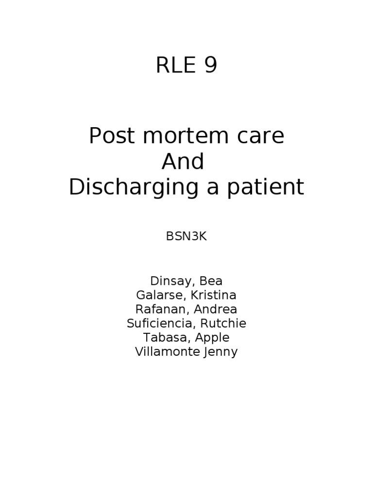 Post Mortem Care Guidelines and Steps | PDF | Autopsy | Death