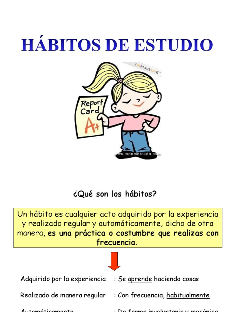 habitos de estudio.ppt | Cognición | Sicología y ciencia cognitiva