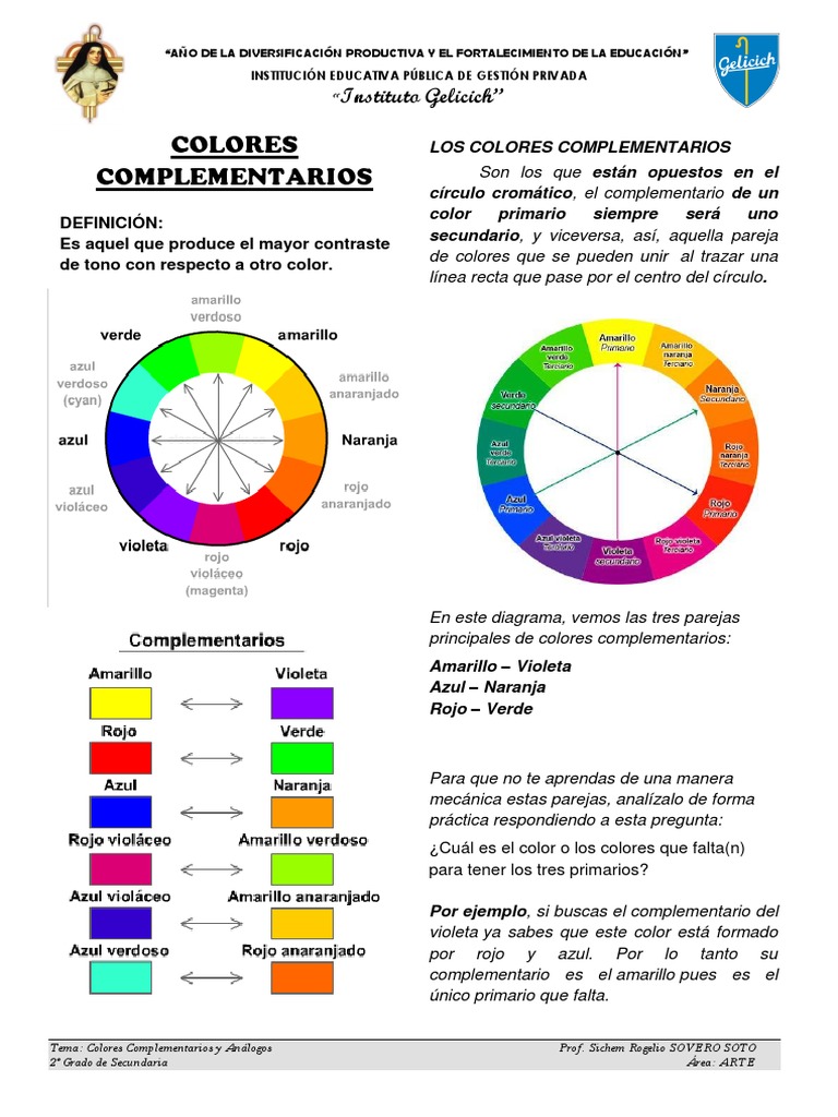 Colores Complementario Definición | PDF | Color | Rojo