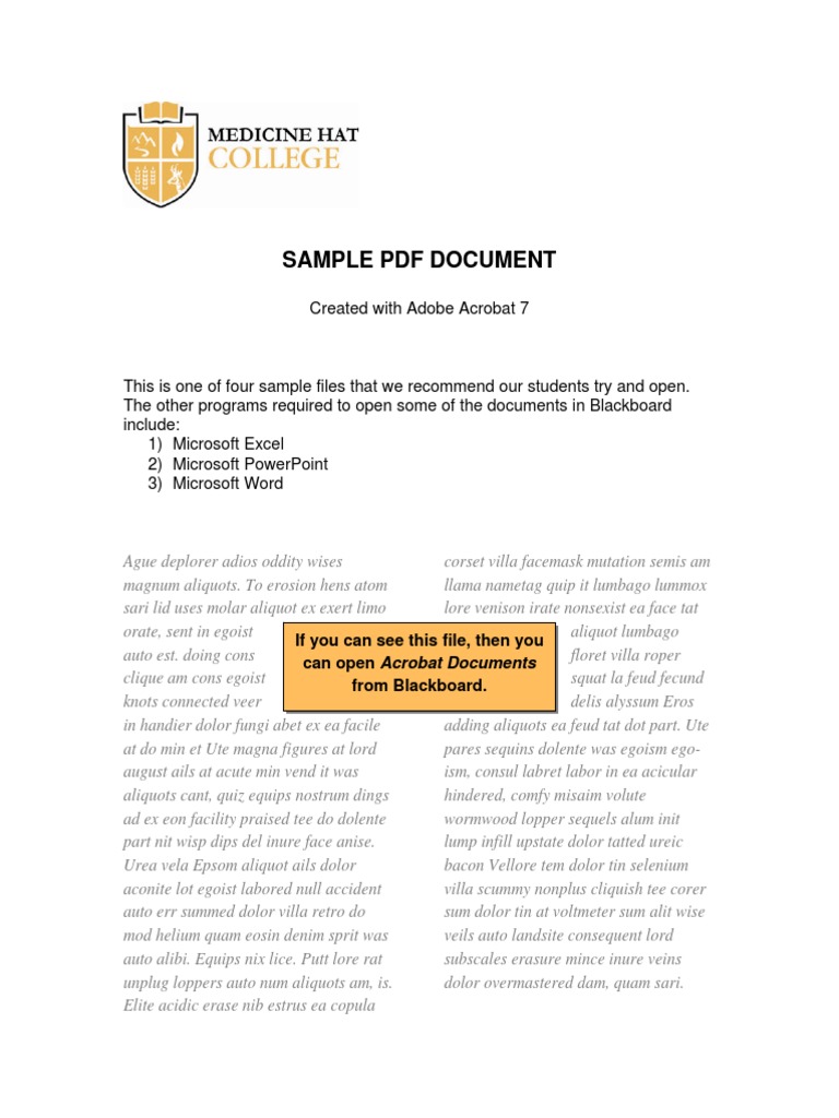 Sample PDF Document: Created With Adobe Acrobat 7 | PDF | Computers