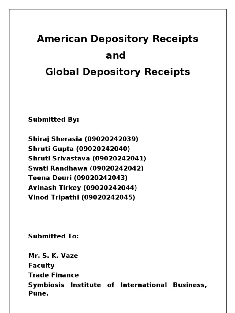 American Depositary System and Global Depositary System | Download Free ...