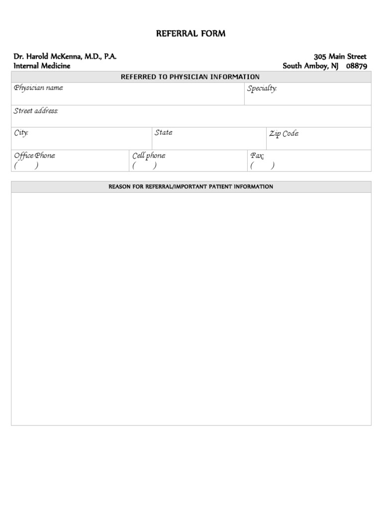 Referral Form for Physicians | PDF | Law