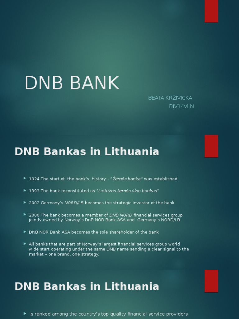 DNB Bank Lithuania: History & Services | PDF | Norway | Lithuania