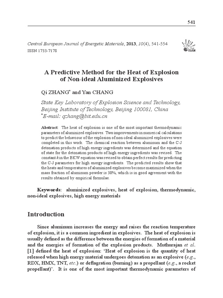Redictive Method | PDF | Explosive Material | Density